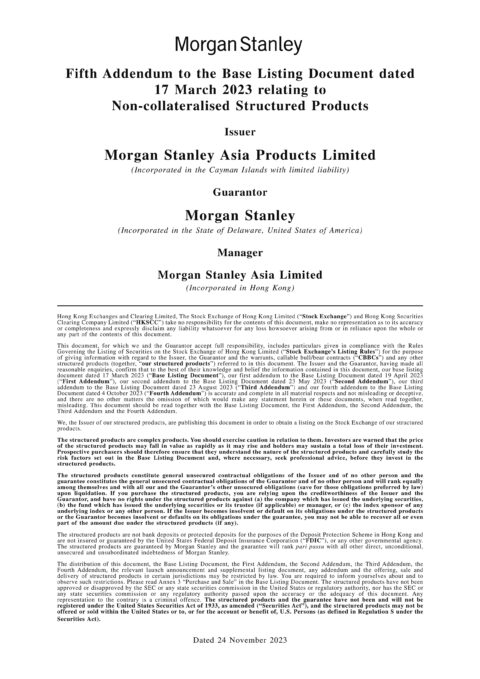 » Morgan Stanley Asia Products Limited